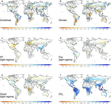 Spatial Pattern Of Linear Trends G C M−2 Yr−2 In Annual Npp For The