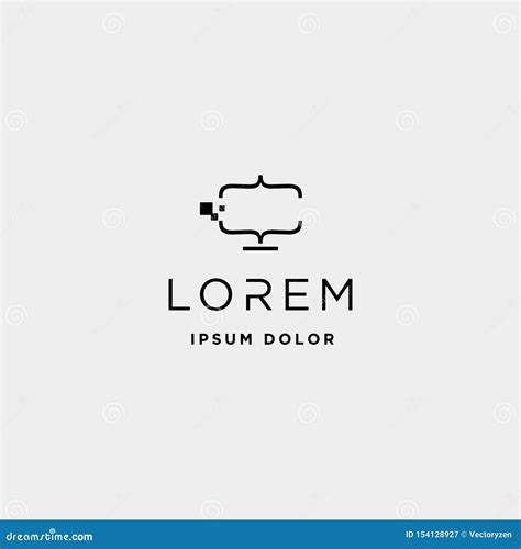 Coding Digital Logo Design Template Vector Lineart Stock Vector