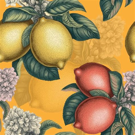 Premium Photo Seamless Lemon Pattern Seamless Pattern Lemon Fruits