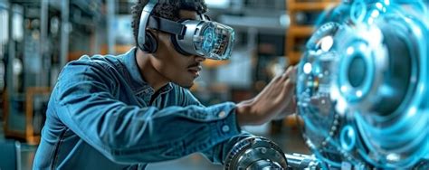 Premium Photo A Futuristic Engineer Working On A Complex Machine
