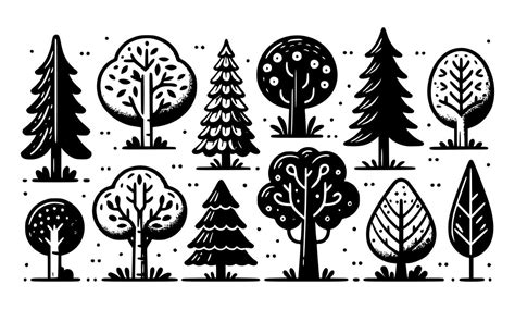 Diversity Of Trees Set On Background White 41659968 Vector Art At Vecteezy