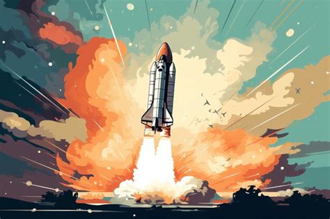 Premium Photo Ship Sky Rocket Cosmonaut Spaceflight Take Science Shuttle Spaceship Technology