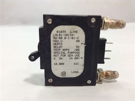 Airpax Lmlb1 1rls4 52 800 1 01 V Breaker Bullet Style 80 Amp Used Ebay