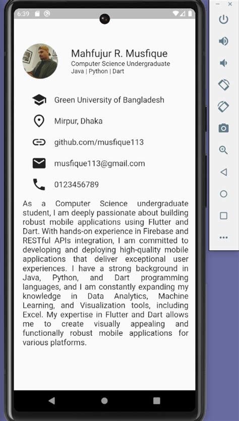 Github Musfique Practicinguidesign Flutter This Is A Flutter Portfolio Dashboard