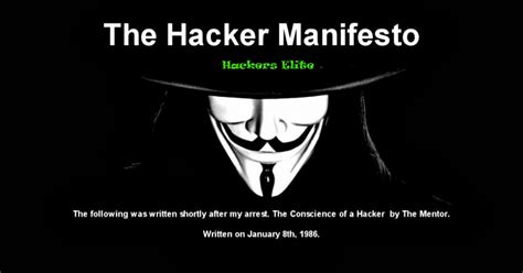 The Hackers Manifesto Hackers Elite