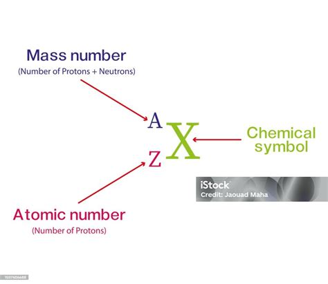 Atomic Number Calculate Mass Number Atomic Number And Chemical Symbol Stock Illustration