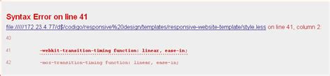 Css Less Jumps Syntax Error On Transition Timing Function Stack