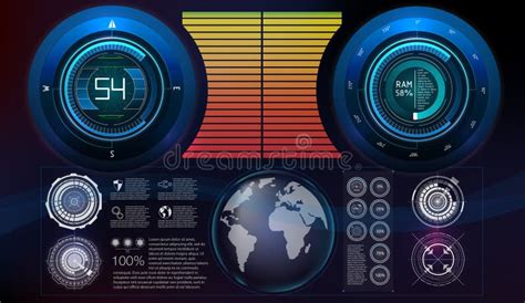 Futuristic Digital Dashboard Displaying System Performance And Global Data Metrics With Vibrant