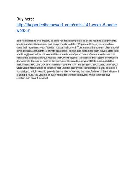 Cmis 141 Week 5 Homework 3 Pdf Musical Instruments Hobbies