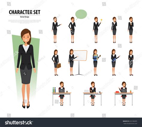 사무실 스타일의 비즈니스 여성 캐릭터업무 기능아바타 스톡 벡터로열티 프리 653186005 Shutterstock