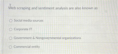 Solved Web Scraping And Sentiment Analysis Are Also Known