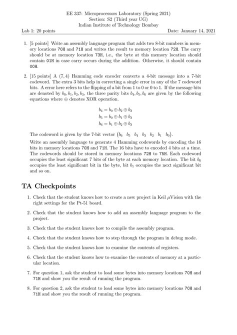 Ee 337 Lab 1 For Section 2 3rd Year Ug Pdf