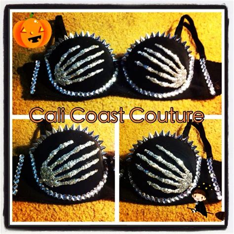 Glitter Skeleton Hands Bra By Cali Coast Couture To Order Contact Ca Bra Couture