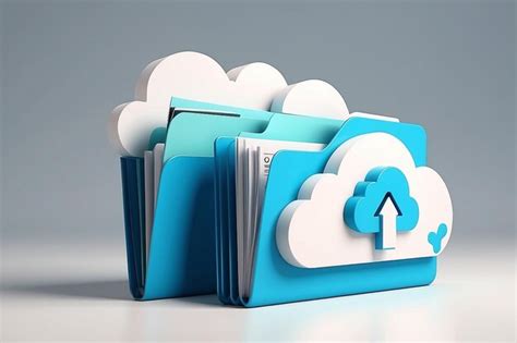 File Folders Document With Cloud Computing Technology Symbol Online Data Storage For Business
