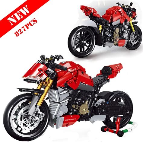 827pcs Moc 기술 기관차 속도 오토바이 빌딩 블록 클래식 오토바이 모터 레이스 벽돌 아이들을위한 장난감블록 Aliexpress