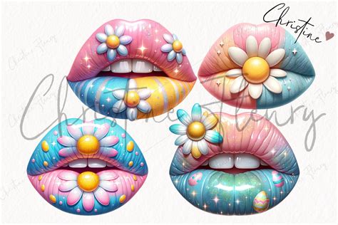 Pastel Easter Lips Clipart By Christine Fleury Thehungryjpeg
