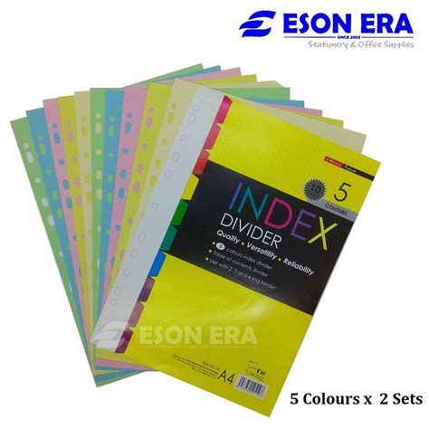 Uni Index Divider A4 Paper Colour Index Divider File Filing