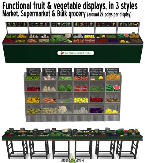 Around The Sims 4 Custom Content Download Fruits And Vegetables Displays