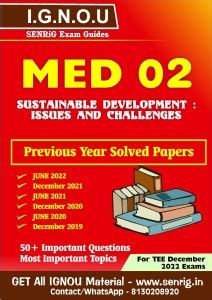 IGNOU MED 002 Previous Year Solved Question Paper Sustainable Development Issues And Challenges