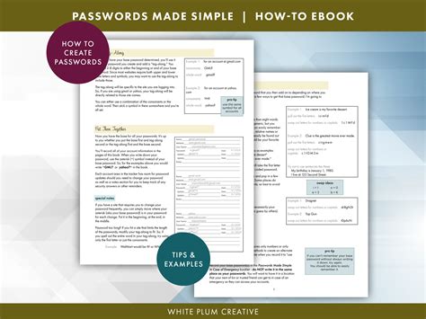 Passwords Made Simple Easy Password Creation Guide Tracker