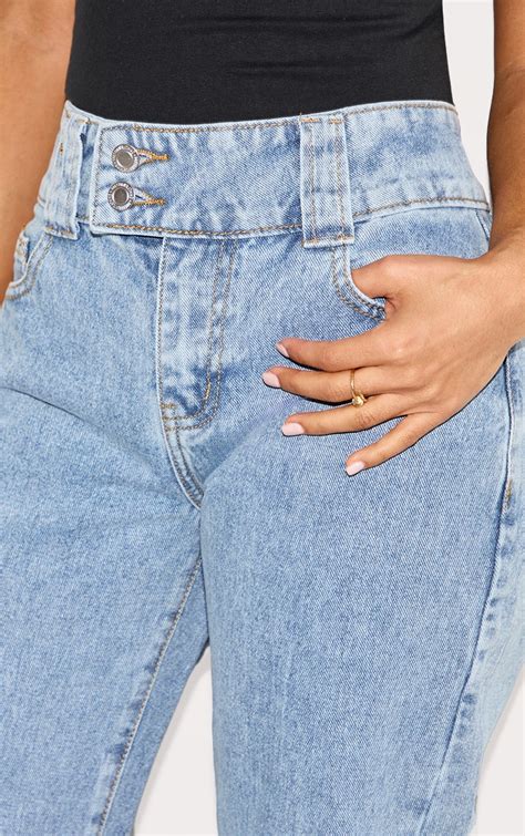 Petite Light Blue Wash Denim Straight Leg Jeans Petite