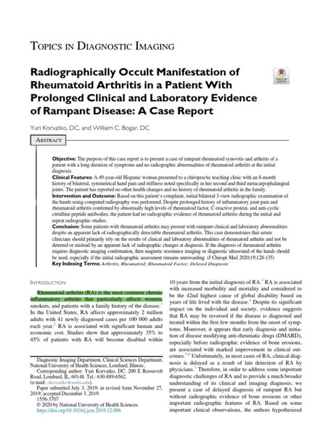 Rheumatoid Arthirits Case Report Pdf Rheumatoid Arthritis Arthritis