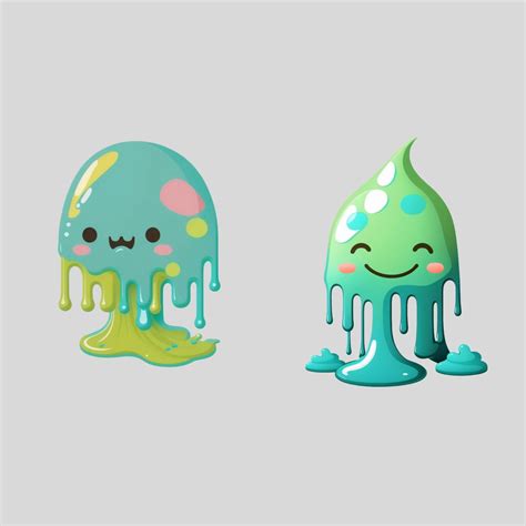 Slime Clipart Set Of 4 Cute Clipart Png Images Cute Slime Png Cute