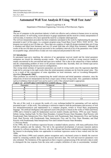 Automated Well Test Analysis Ii Using ‘well Test Auto Pdf Artificial Intelligence