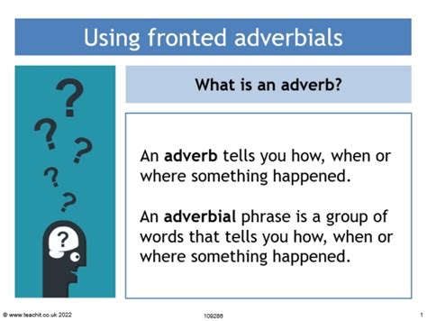Using Fronted Adverbials Gps Ks2 Teachit