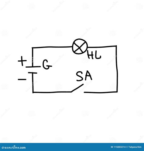 Sketch Drawing Of An Electrical Circuit Pencil Sketch Vector