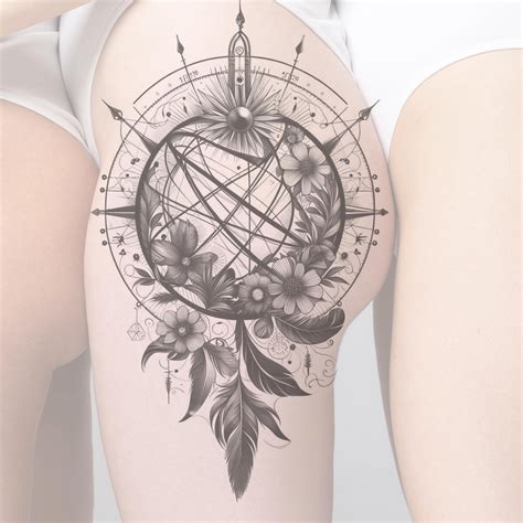 Feminine Compass Tattoo Designs Feminine Compass Tattoo Designs
