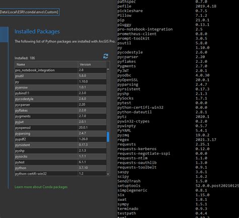 Solved Arcgis Pro 28 Python Environment Not Seeing Packa Esri