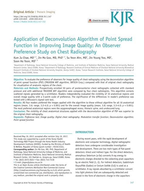 Pdf Application Of Deconvolution Algorithm Of Point Spread Function