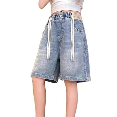 Jean Shorts Teen Girl Shorts Girls Casual Elastic High Waist