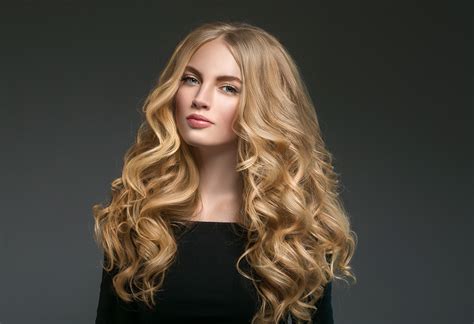 Gray Background Blonde Girl Hair Glance Beautiful Hd Wallpaper