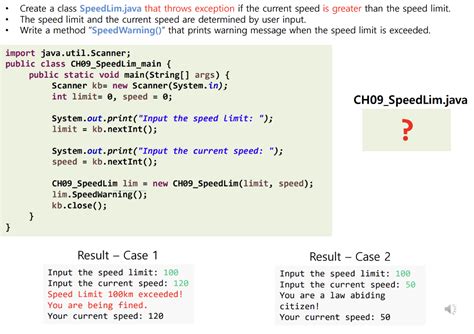 Solved Create A Class Speed Limjava That Throws Exception