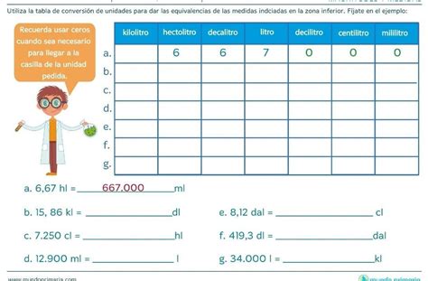 Utiliza La Tabla De Conversion De Unidades Para Dar Las Equivalencias