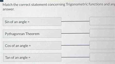 Solved Match The Correct Statement Concerning Trigonometric Functions