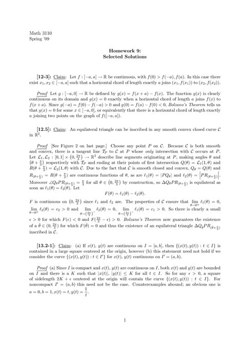 selected solutions for homework 9 introduction to analysis math