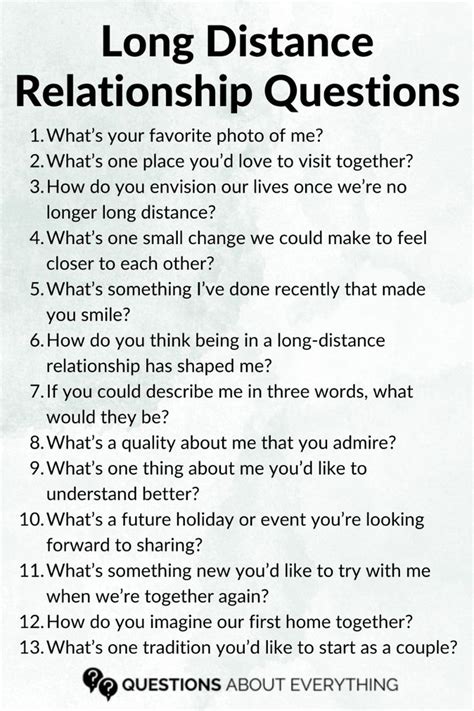 100 Amazing Long Distance Relationship Questions Long Distance