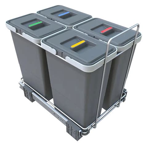 Søppelbøtte For Sortering Avfall Til Skap Med 4 Bøtter à 8l Nomaxno
