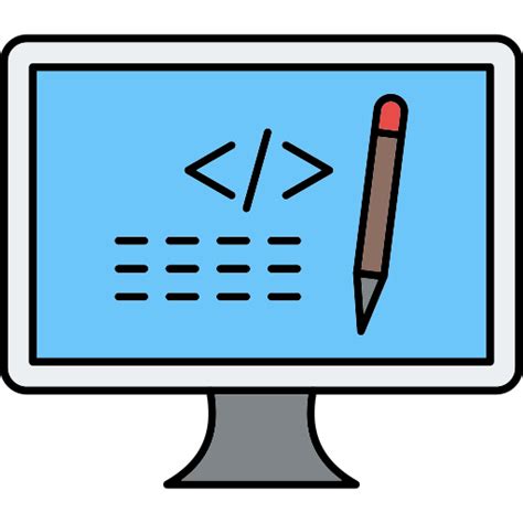 Edit Code Generic Thin Outline Color Icon