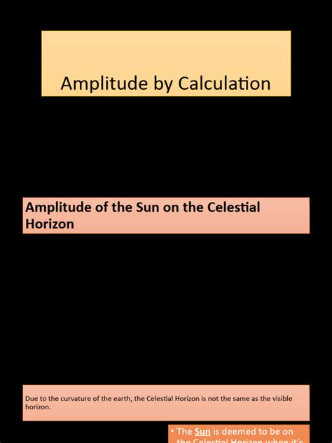 Amplitude By Calculation Pdf Horizon Navigation