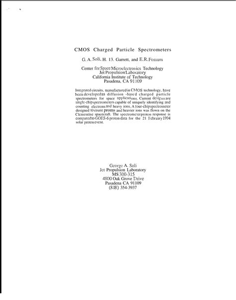 Pdf Cmos Charged Particle Spectrometers
