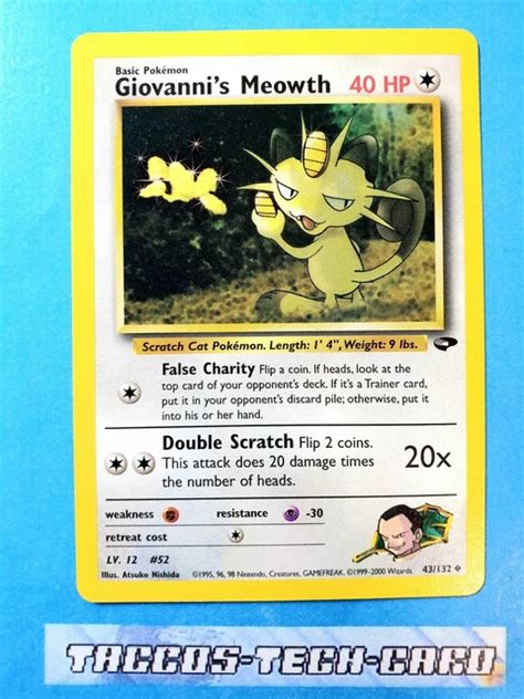 Lotto Carte PokÉmon Giovannis Meowth 43132 Gym Challenge Eur 390