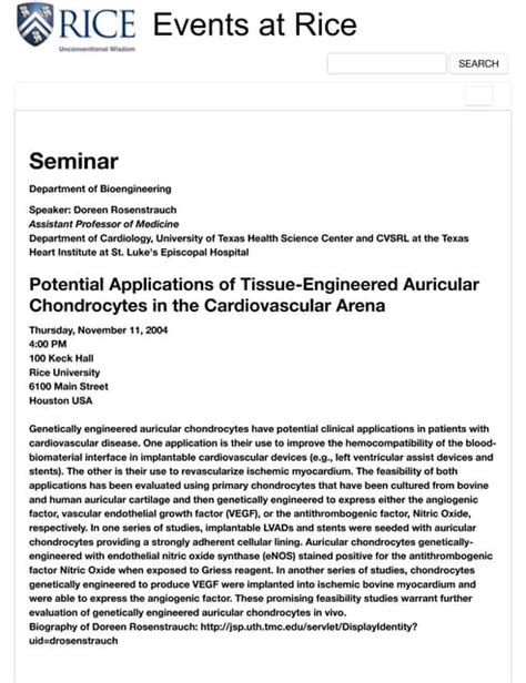 Rice University Events Calendar 2004 Pdf