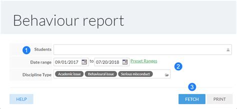 Behaviour Report Myschool Support