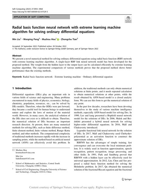 Radial Basis Function Neural Network With Extreme Learning Machine Algorithm For Solving
