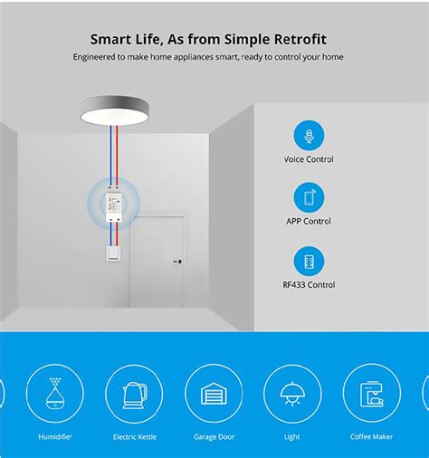 New Sonoff RF R WiFi Smart Switch Smart Home Remote Control Timer DIY Switch With MHz RF