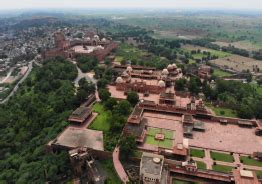 Aerial Photography Panorama Of Agra Fort India Footage Video Template